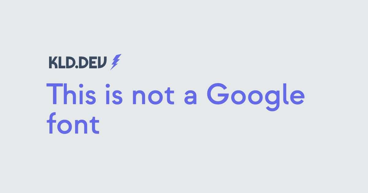 This is not a Google font
