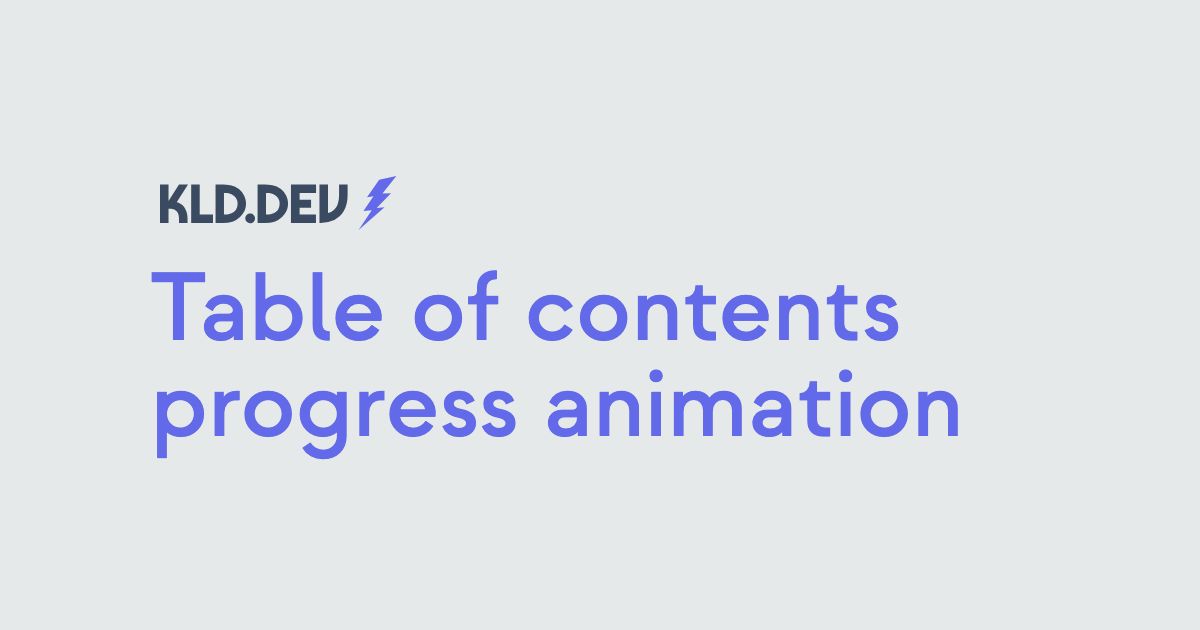 Table of contents progress animation